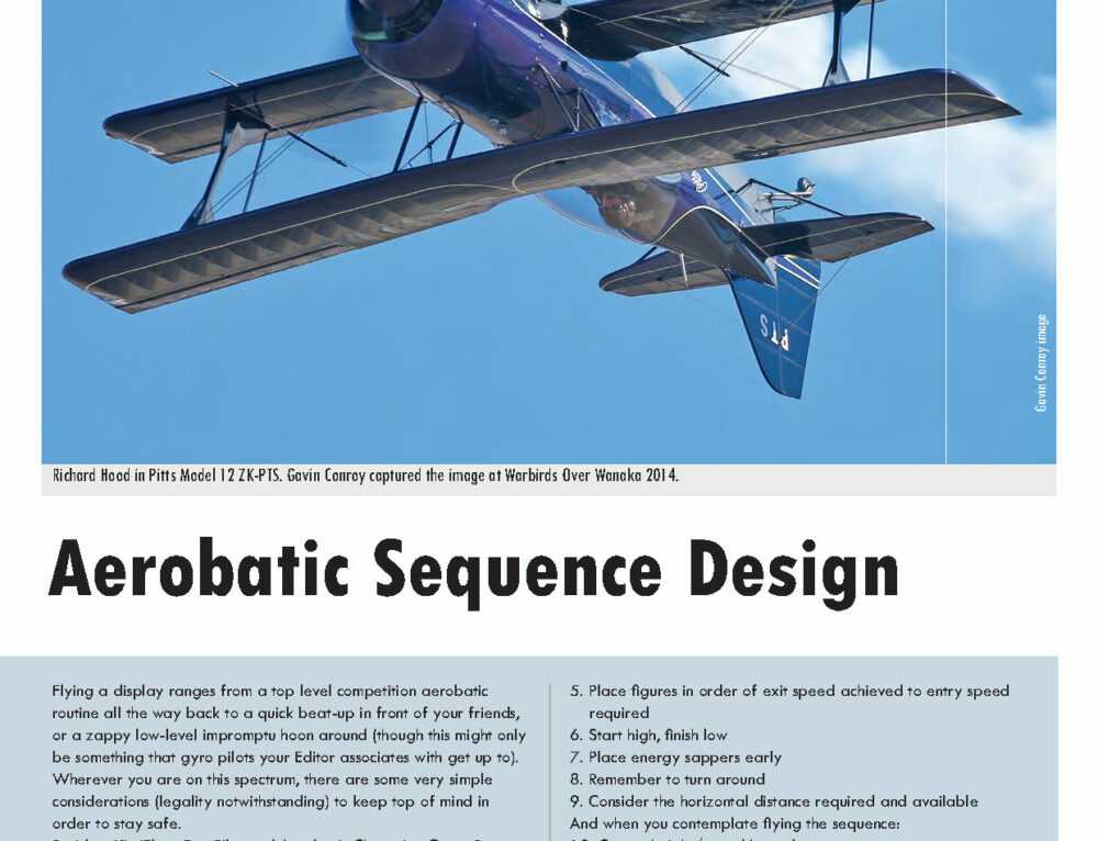 Aerobatic Sequence Design Part 1 – NZ Aerobatic Club